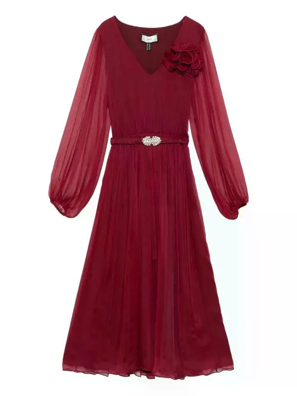 NISSA Floral Embellished Belted Dress