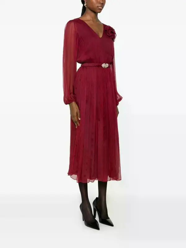 NISSA Floral Embellished Belted Dress
