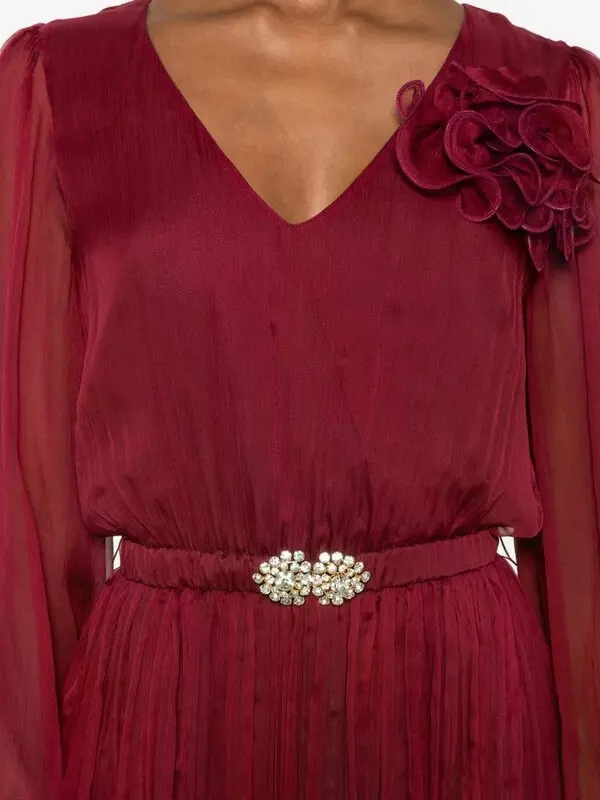 NISSA Floral Embellished Belted Dress