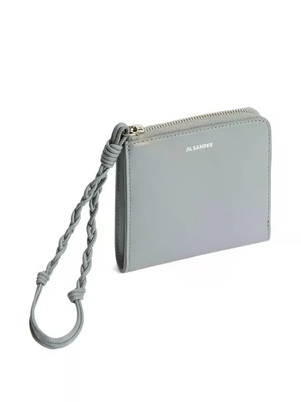 JIL SANDER Tangle Leather Card Holder - Grey
