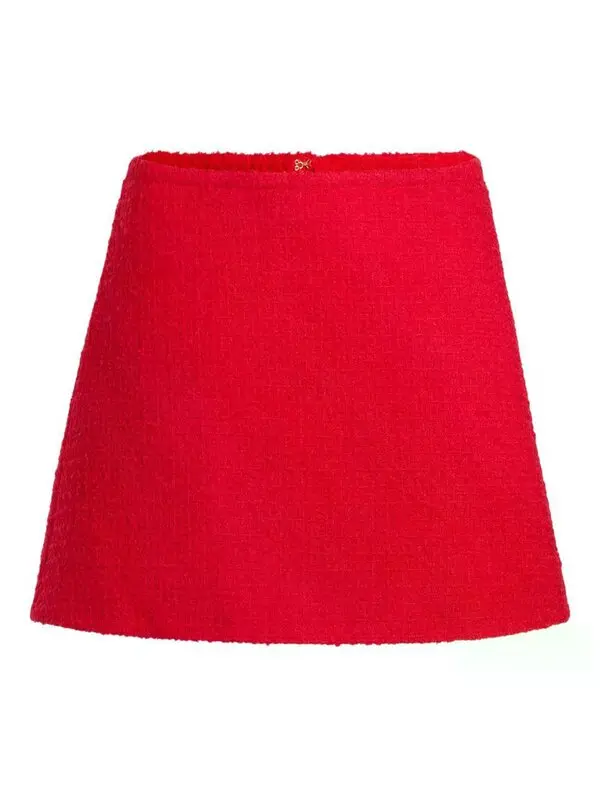 PATOU Tweed A-line Mini Skirt - Red