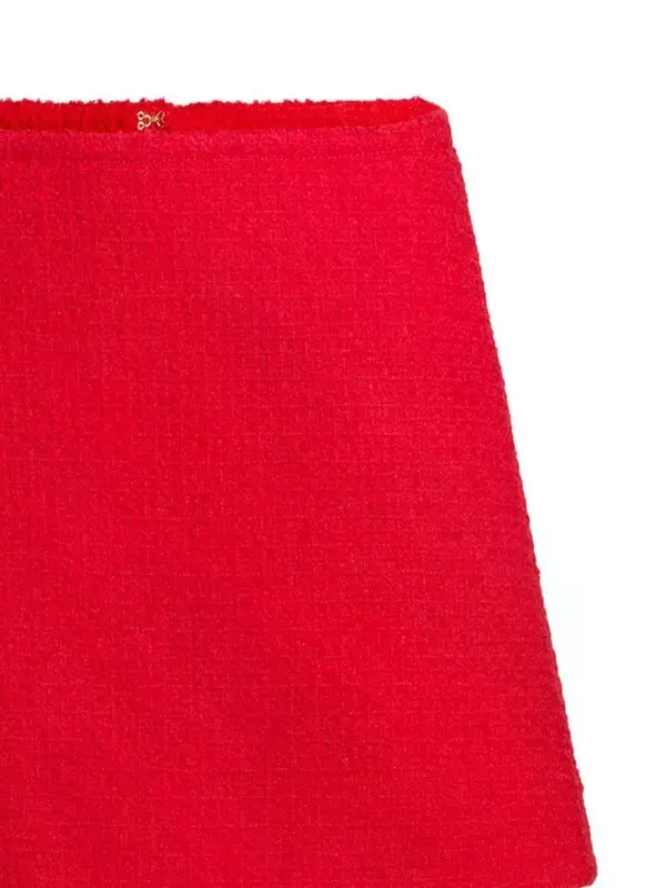 PATOU Tweed A-line Mini Skirt - Red