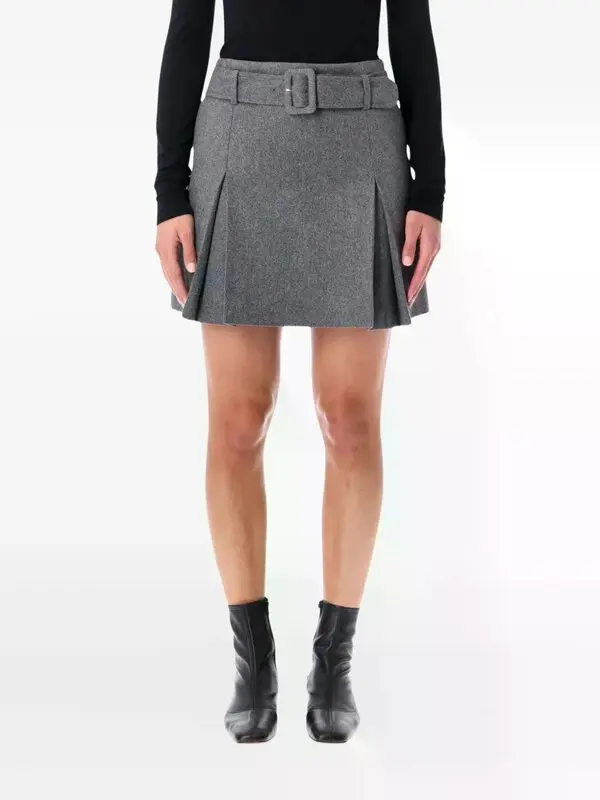 A.p.c. Pleated Mini Skirt With Belt