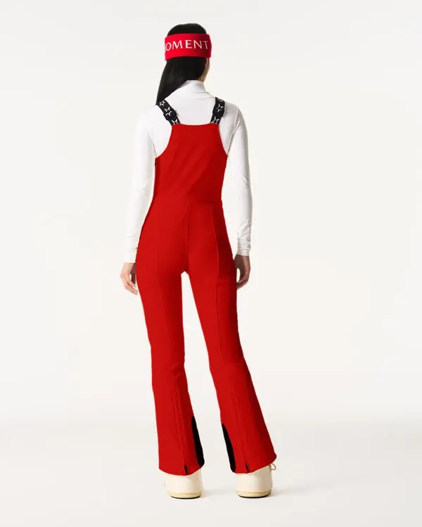 Perfect Moment Flared Ski Bib Pant - Red
