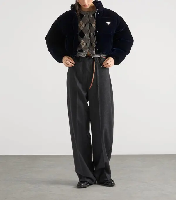 Prada Velvet Down Puffer Jacket