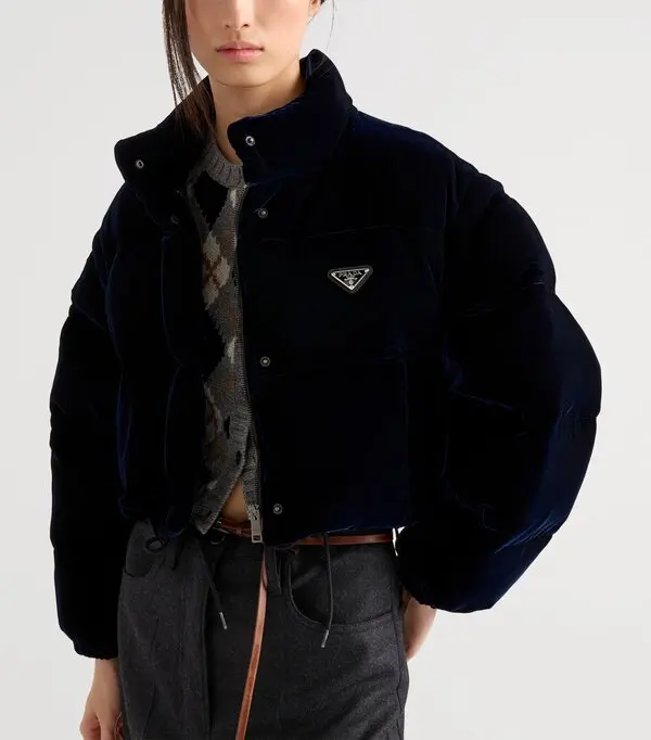 Prada Velvet Down Puffer Jacket