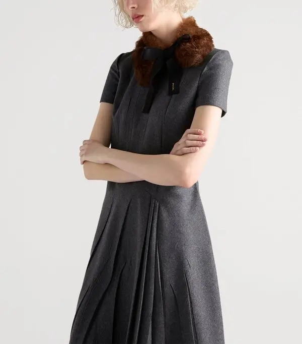 Prada Wool Flannel Midi Dress