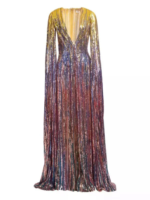 Elie Saab Sequin Embellished Maxi Dress
