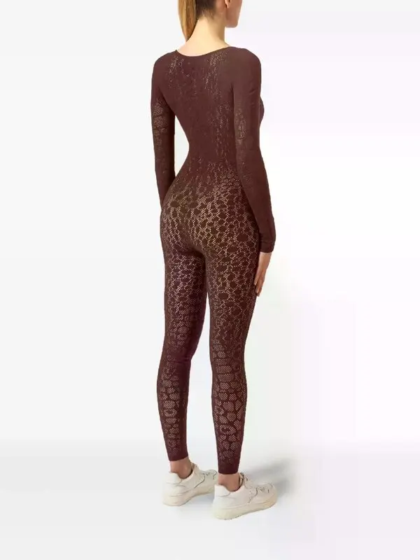 Wolford Python-pattern Long-sleeve Jumpsuit - Brown