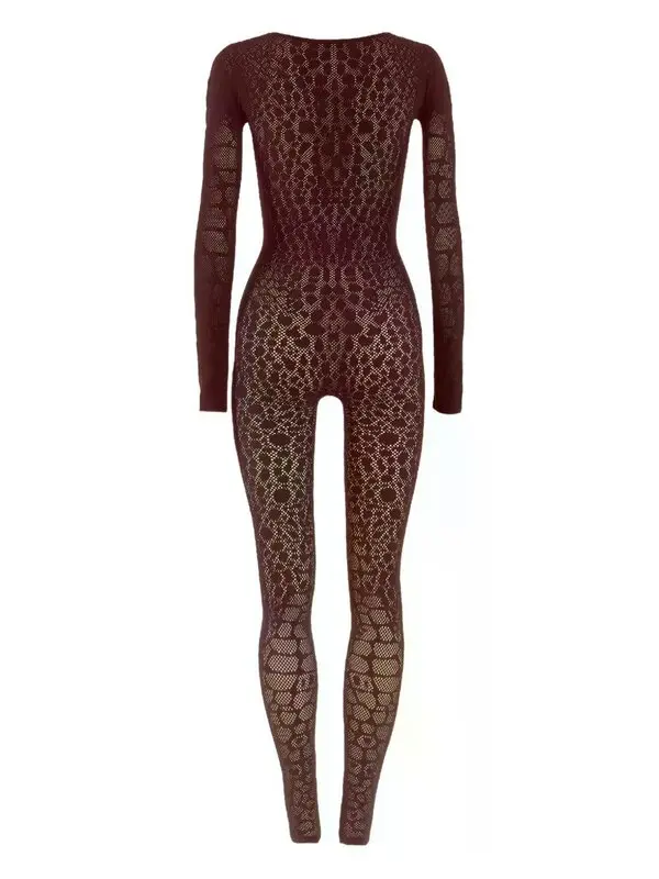 Wolford Python-pattern Long-sleeve Jumpsuit - Brown