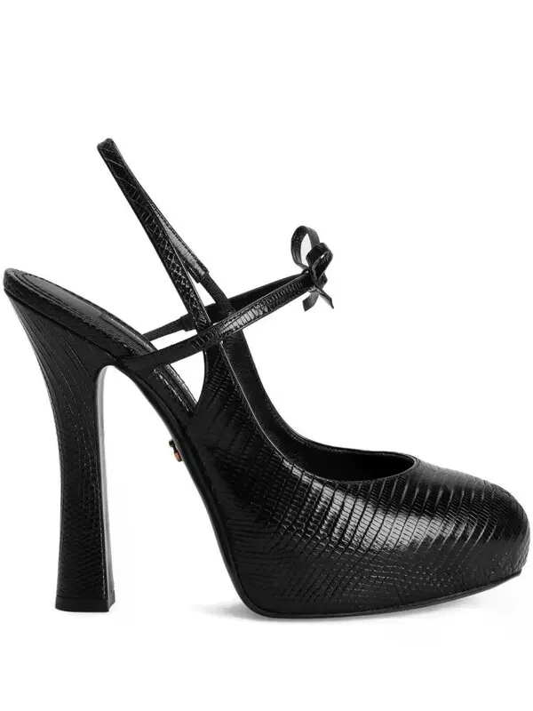 Dolce & Gabbana 105mm Bow Textured Pumps