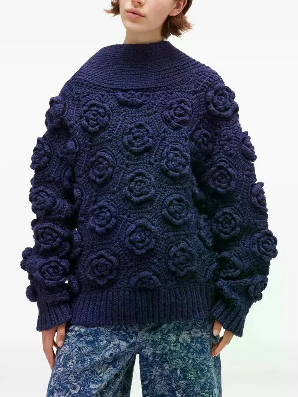 GANNI Crochet-detail Sweater