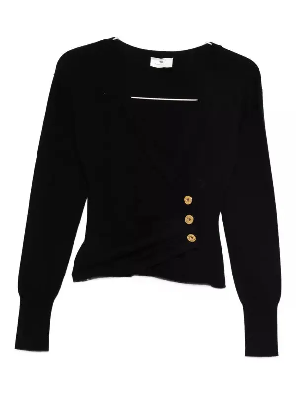 Elisabetta Franchi Buttoned Wrap Sweater
