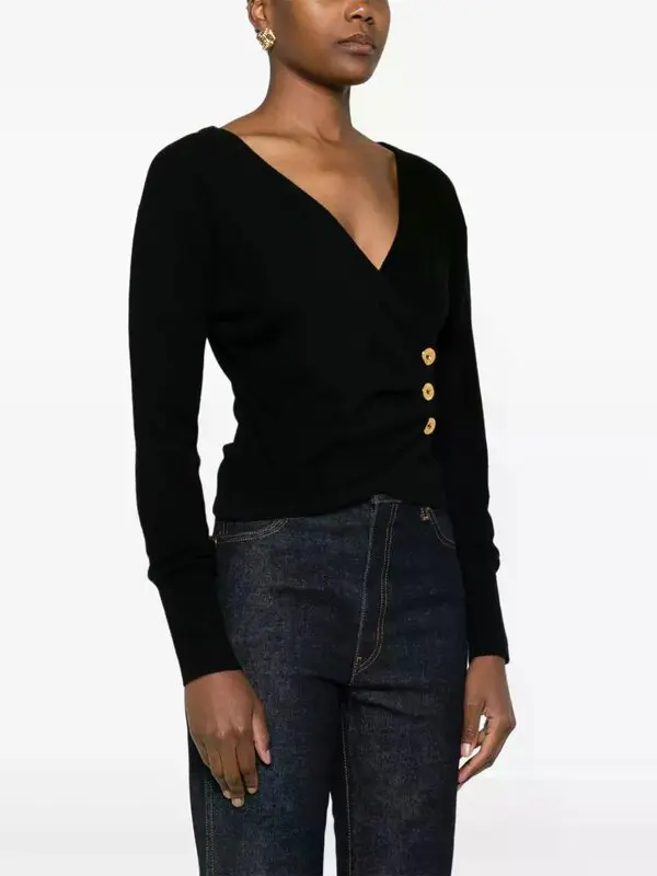 Elisabetta Franchi Buttoned Wrap Sweater