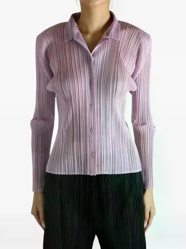 Issey Miyake Pleated Buttoned Top