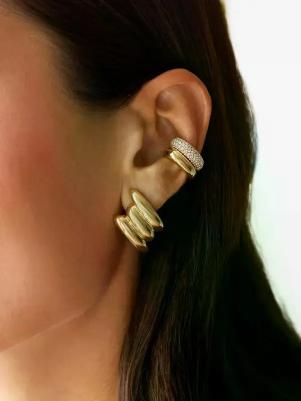 ANITA KO 18ct Yellow Triple Disc Earrings