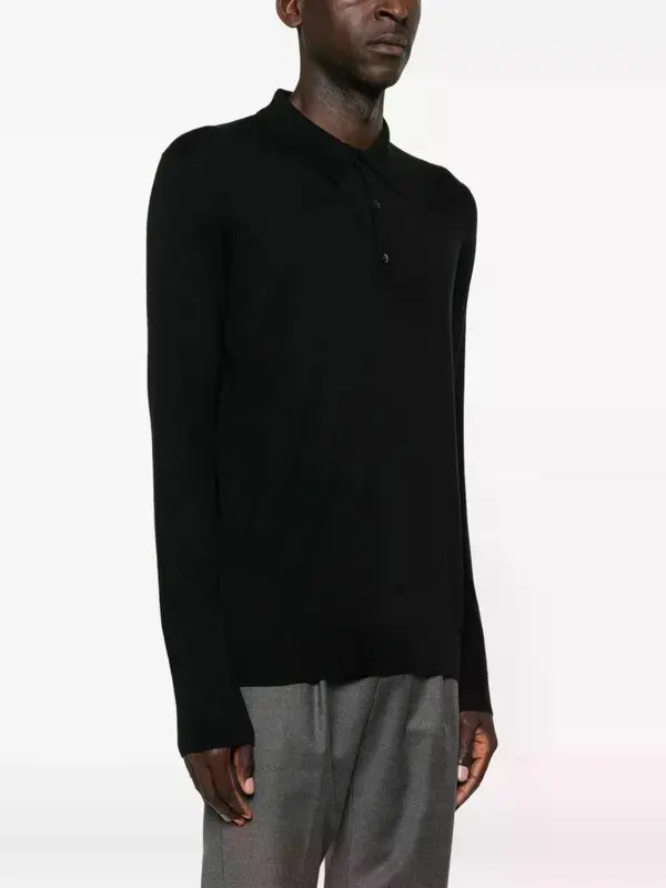 Alpha Studio Fine-knit Polo Shirt