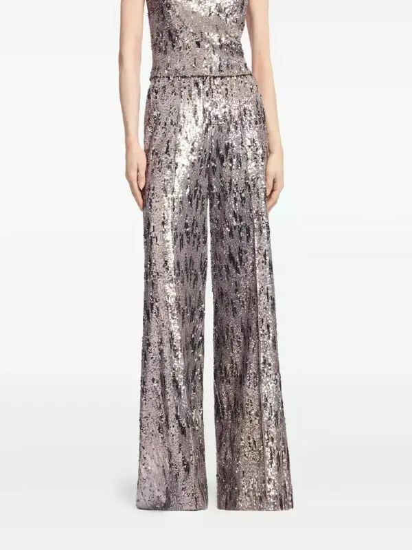 Elie Saab Sequin-embellished Wide Leg Pants
