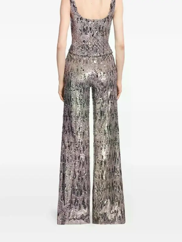 Elie Saab Sequin-embellished Wide Leg Pants