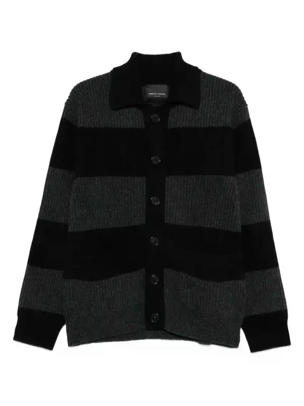 ROBERTO COLLINA Striped Shirt Jacket