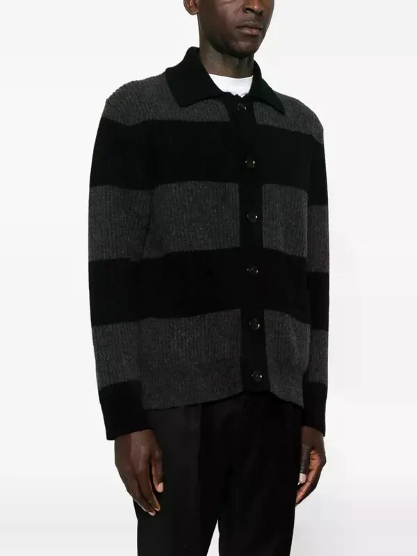 ROBERTO COLLINA Striped Shirt Jacket