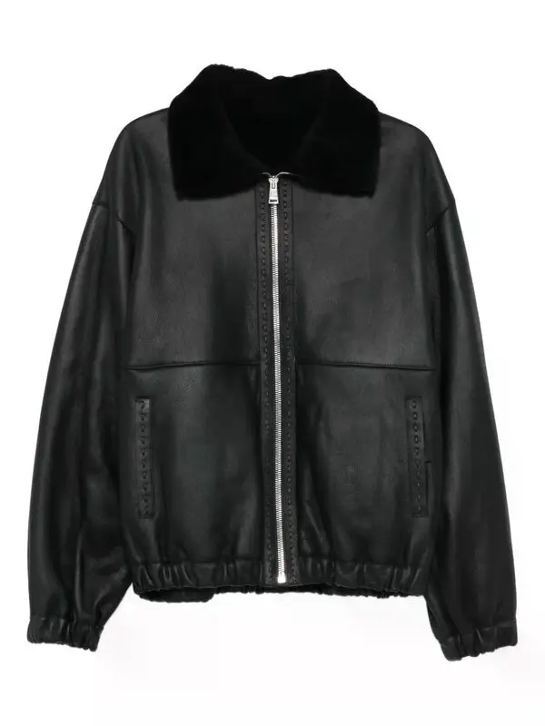 Fendi Leather Bomber Jacket