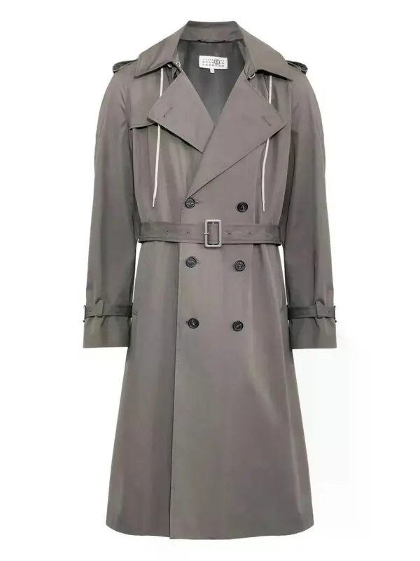 MAISON MARGIELA Double-breasted Hooded Trench Coat