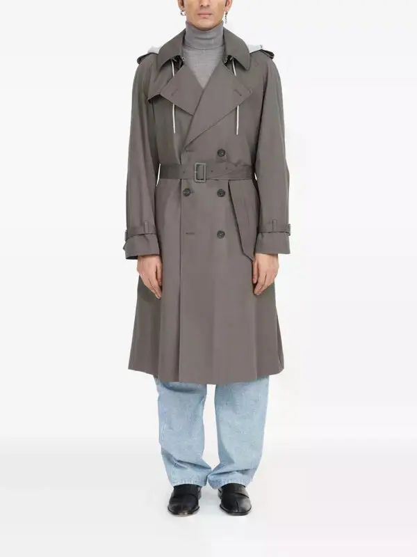 MAISON MARGIELA Double-breasted Hooded Trench Coat