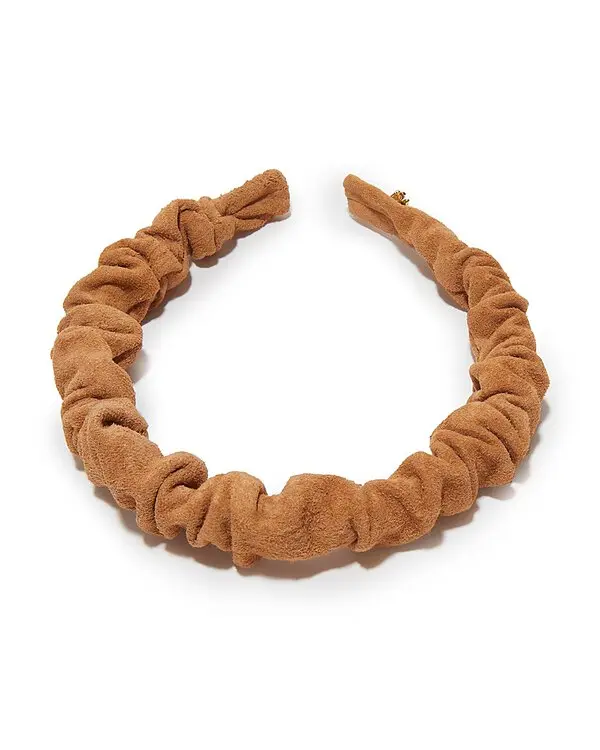 Lele Sadoughi Jessie Suede Scrunchie Headband - Buff