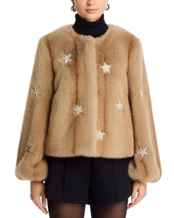 Cinq À Sept Mixed Star Faux Fur Jacket
