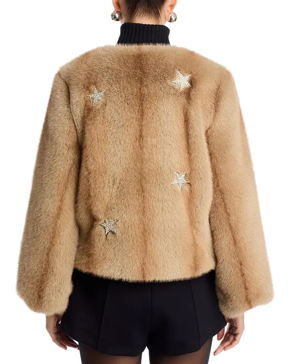 Cinq À Sept Mixed Star Faux Fur Jacket
