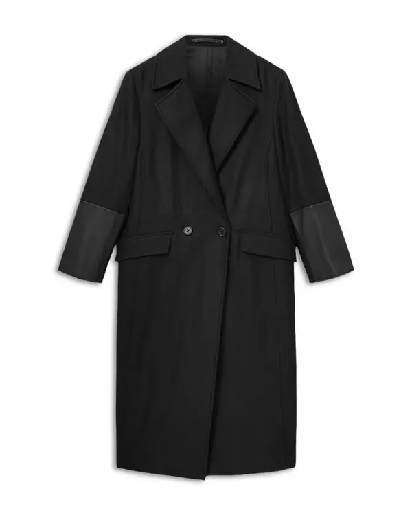 ALLSAINTS Sellma Lea Wool-blend Coat - Black