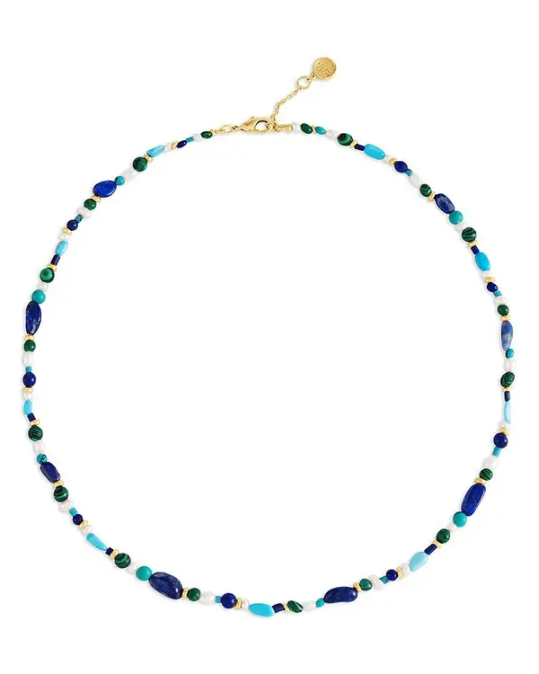 ANABEL ARAM Milos Beaded Collar Necklace - Blue