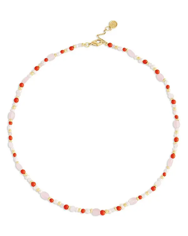 ANABEL ARAM Milos Beaded Collar Necklace - Red