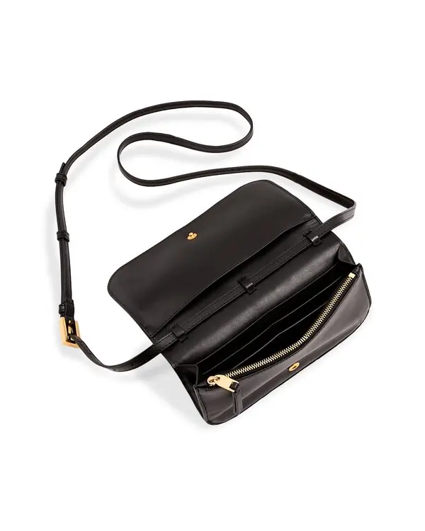 ALLSAINTS Maeve Leather Wallet Crossbody Bag - Black