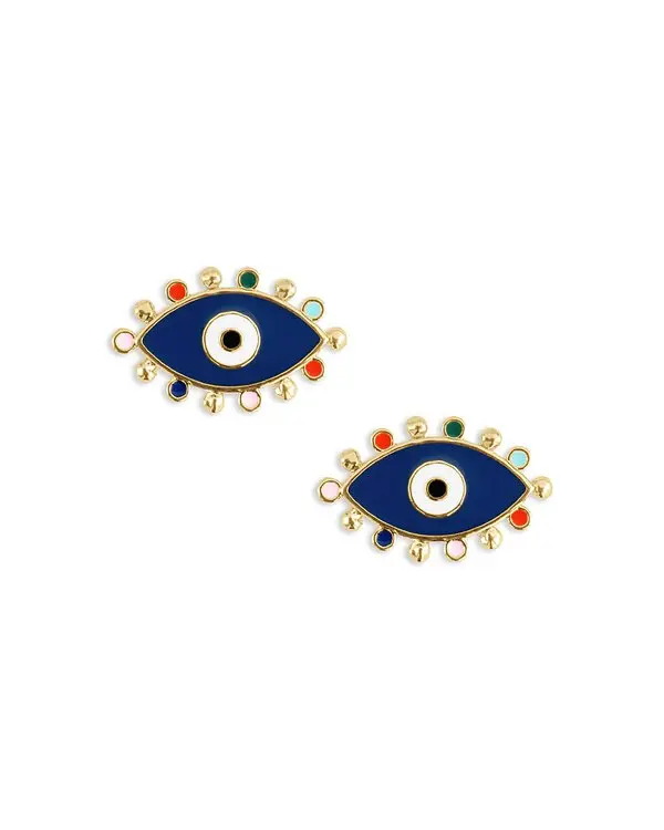 ANABEL ARAM Milos Evil Eye Stud Earrings - Blue