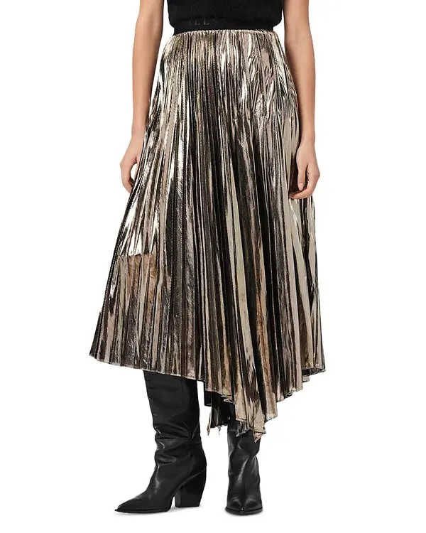 ALLSAINTS Jax Skirt - Metallic Gold