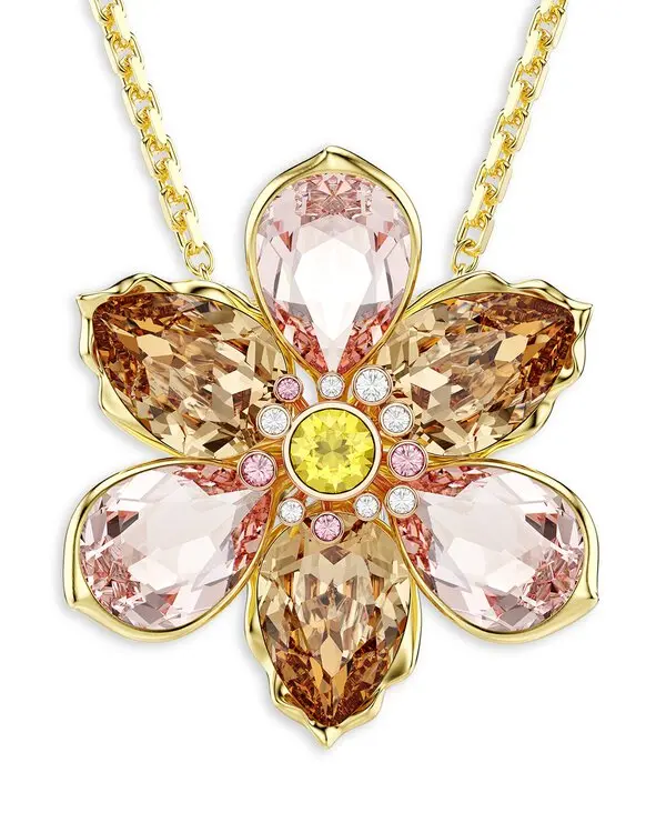 SWAROVSKI Idyllia Pendant Brooch Necklace - Gold