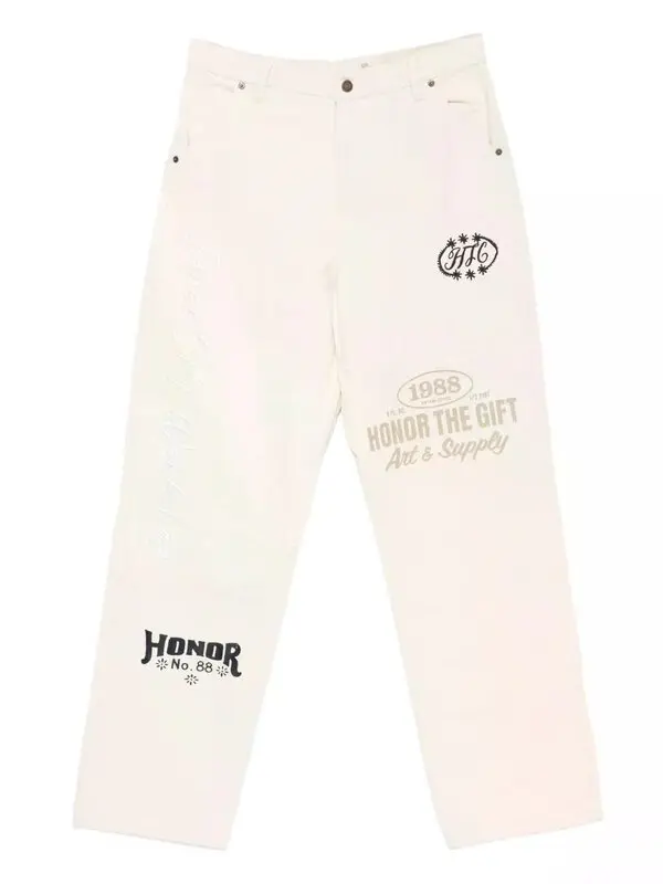HONOR THE GIFT Logo-print Trousers - Neutrals