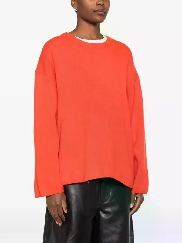 Soft Goat Crew Neck Sweater - Orange