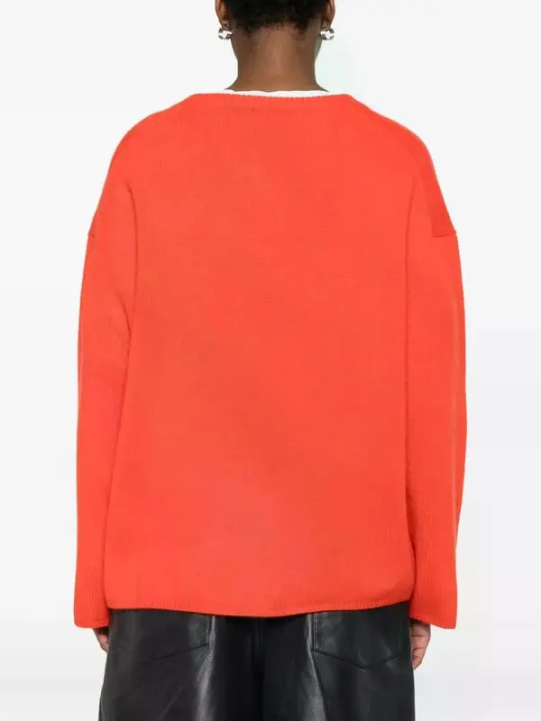 Soft Goat Crew Neck Sweater - Orange