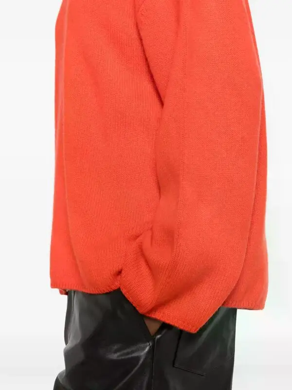 Soft Goat Crew Neck Sweater - Orange