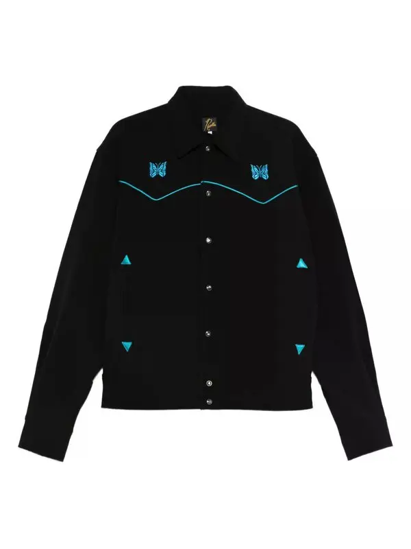 Needles Butterfly-embroidered Shirt - Black