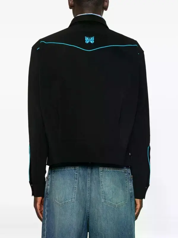 Needles Butterfly-embroidered Shirt - Black