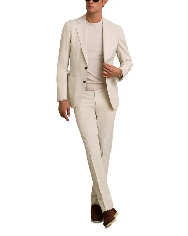 REISS Drawcord Slim Fit Trousers - Stone