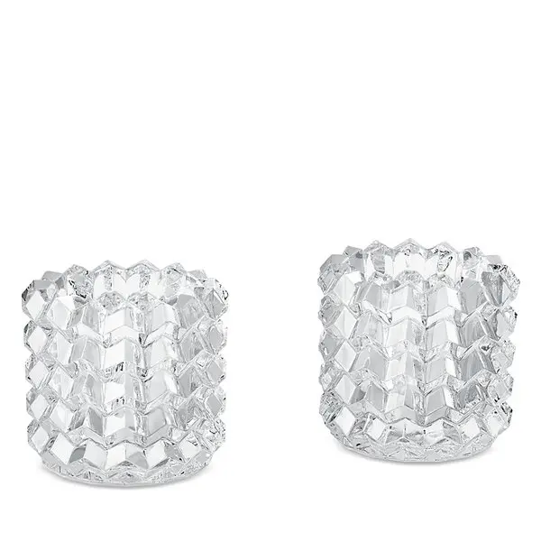 THE MARTHA, BY BACCARAT Zig Zag Votives Candle Holders, Set Of 2 - No Color