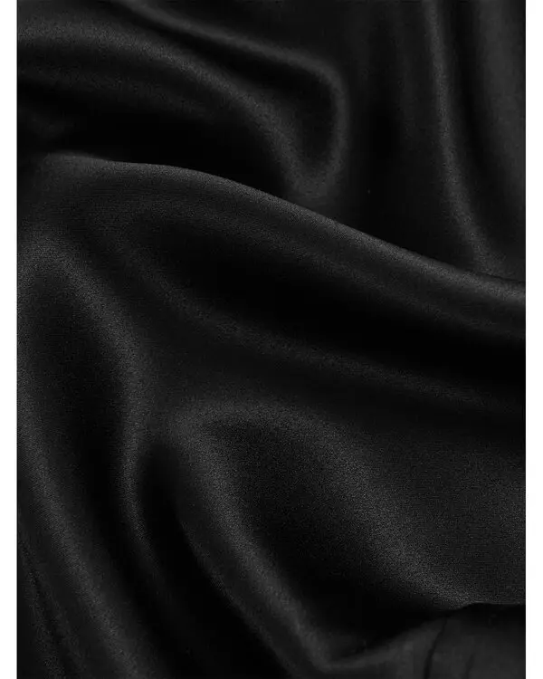 REISS Ameria Silk Satin Shirt - Black