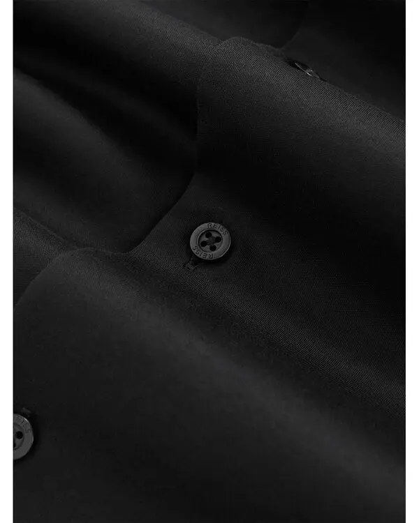 REISS Duke Airwater Cotton Jersey Shirt - Black