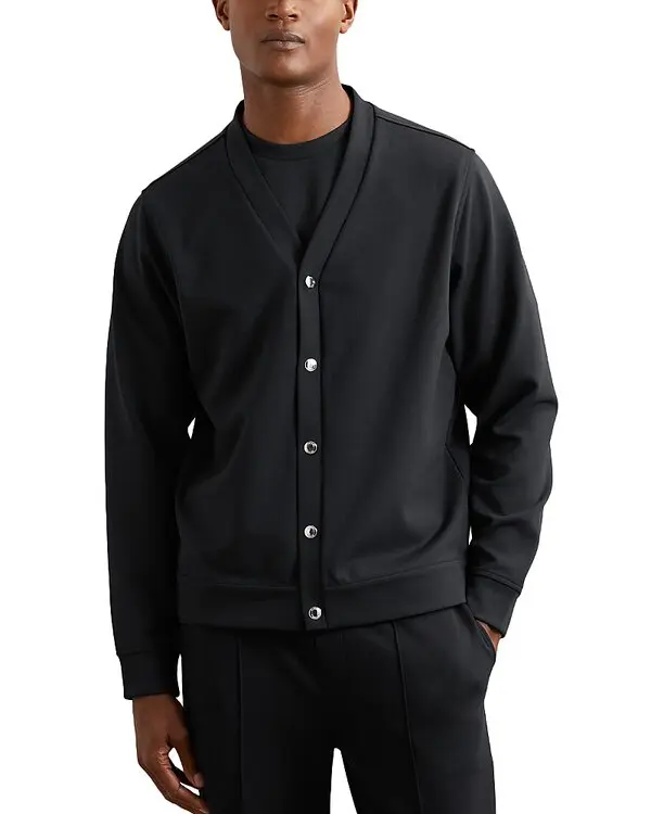 REISS Casson Long Sleeve Interlock Cardigan