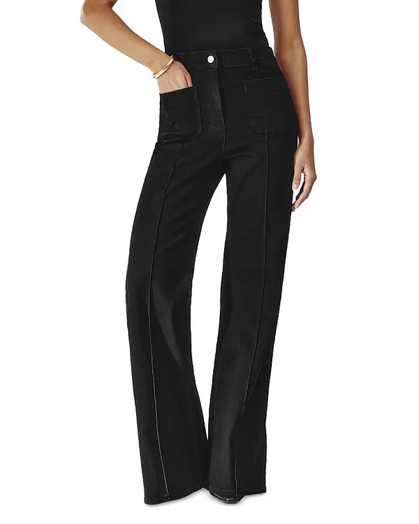 REISS Sakura High-rise Flare Leg Jeans - Black